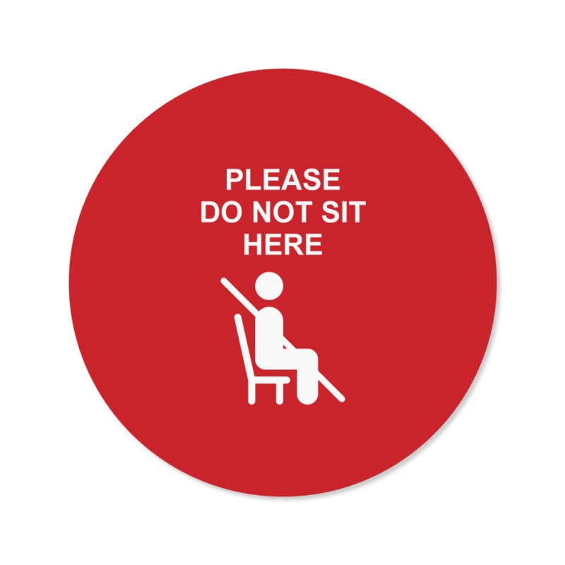 Covid-19 Chair Sticker Please do not sit here Red 26cm 3pcs